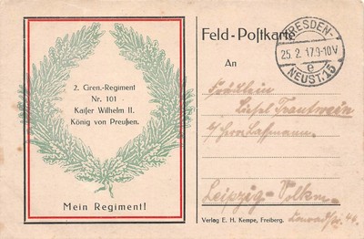 Regiment map 2. Border. - Regiment No. 101 Kaiser Wilhelm II of Prussia ...