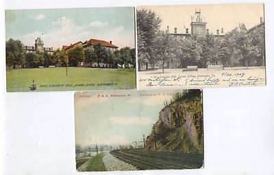 3 1910 era Huntingdon Pennsylvania PostcardsJuniata College & PRR ...