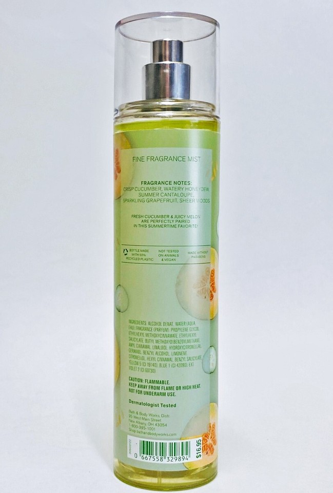1 Bath & Body Works CUCUMBER MELON Fine Fragrance Mist Body Spray 8 oz ...