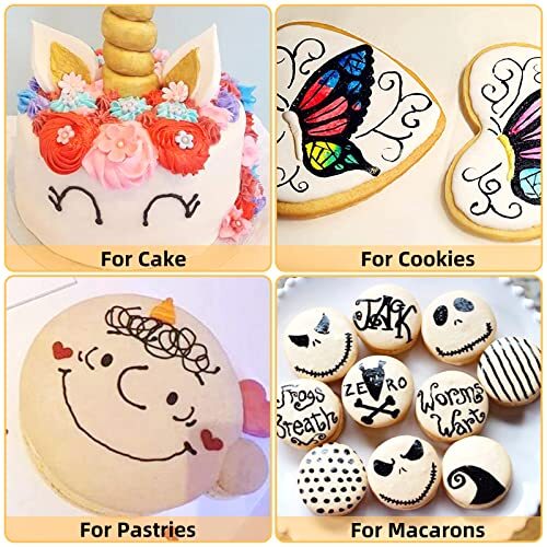 Fanika 3pcs Black Edible Markers - Double Sided with Extra Fine Tip (0 ...