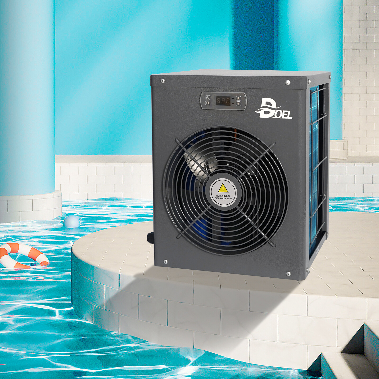 12000 BTU Mini Pool Heat Pump for Above-Ground Pool 3.5kW Swimming Pool ...