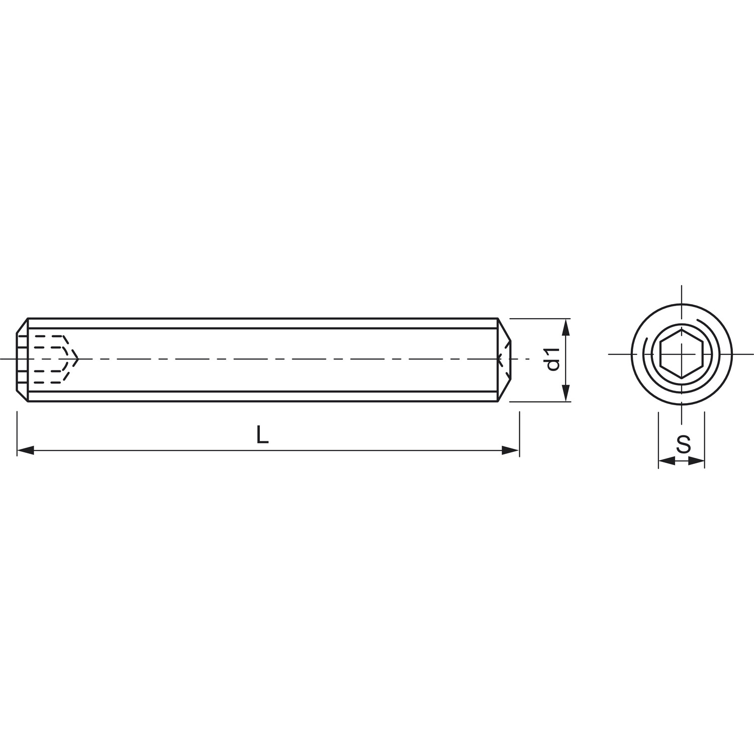 ISO4029/DIN916 45H M 6x 8 verzinkt Gewindestift mit Ringschneide und ...