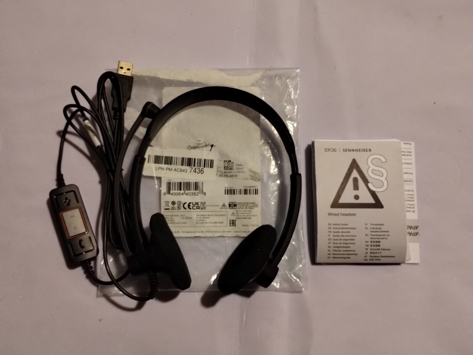 EPOS Sennheiser SC 60 USB ML Headset 840064403528 SCWH25 #58 840064403528 | eBay