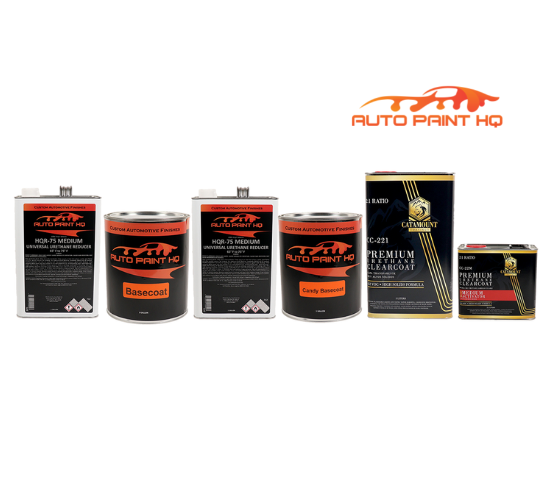 Candy Brandywine Over Gold Basecoat Gallon Auto Paint Kit + High Solids ...