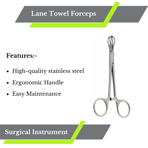 Lane Towel Forceps Set of 2 Surgical Instrument Stainless Steel Medical ...