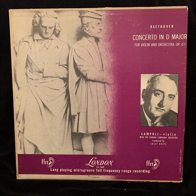 CAMPOLI violin - BEETHOVEN Violin Concerto - KRIPS - LONDON LL 560 - LP ...