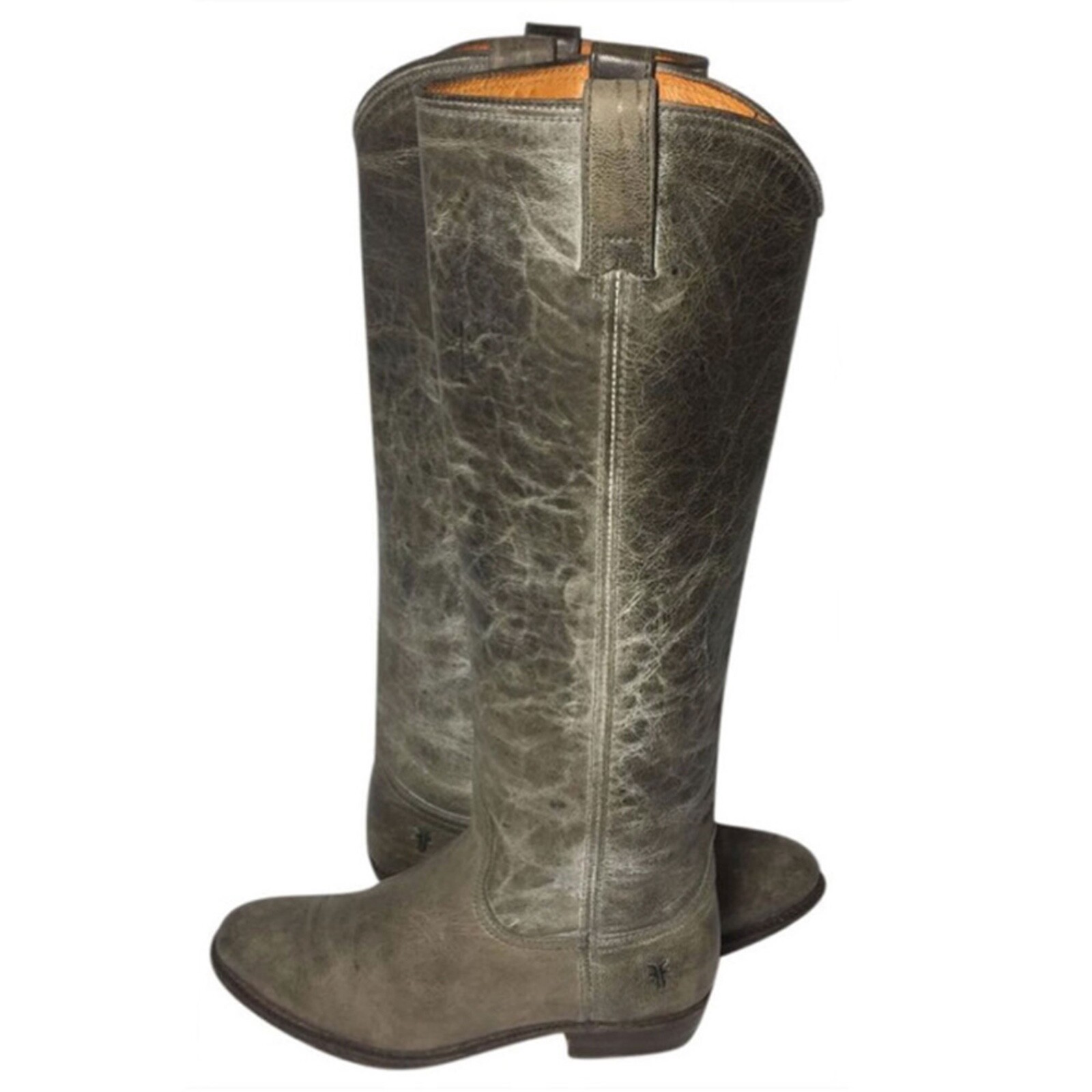 FRYE 77073 Dorado Gray Leather Motorcycle Biker Ridin… - Gem