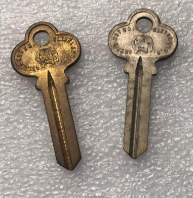 2X Vintage Curtis Key Co. Blank Key "Bulldog Logo" No. C06 Made in USA ...