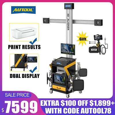 AUTOOL 3D Wheel Alignment Machine Fully Automatic Tracking Tire Aligner ...