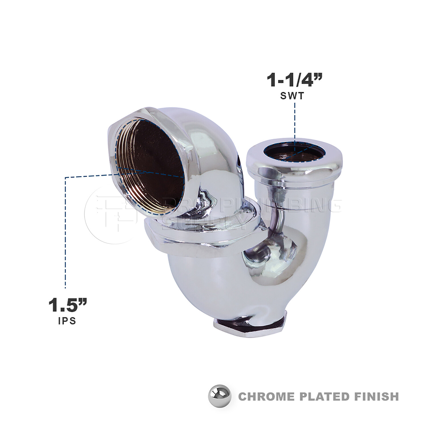 Flexcraft LA Pattern Trap with Drain Plug for Tubular Drain, Chrome ...