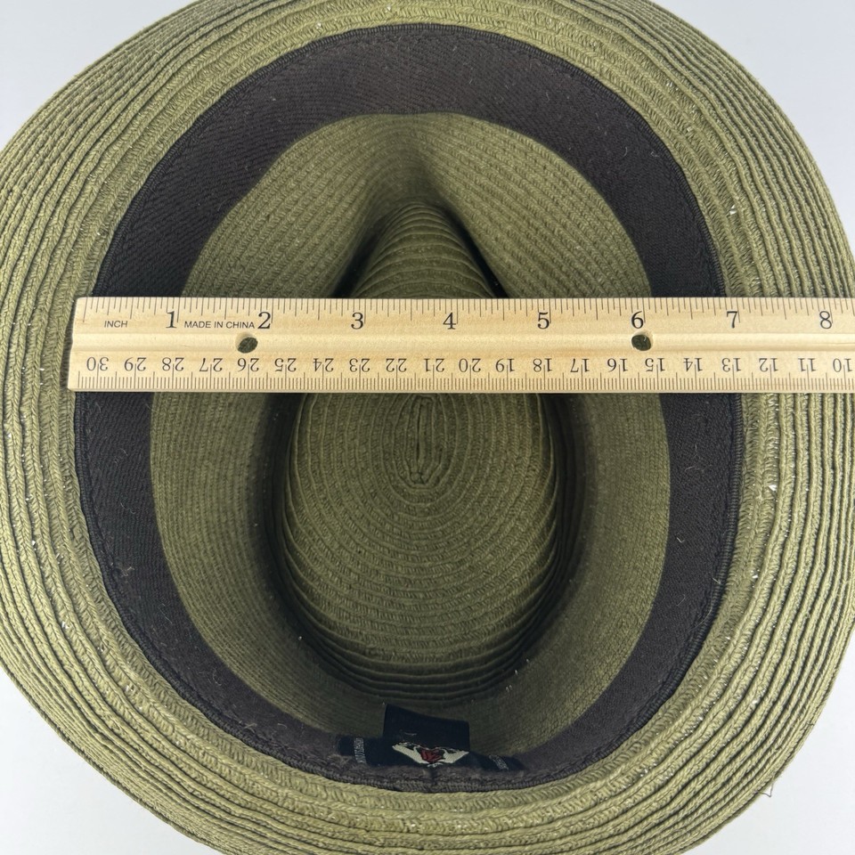 Jaxon Hats 2XL Fedora Trilby Green Toyo Straw Summer Hat Brown Stripe ...