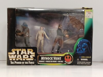 Star Wars POTF MYNOCK HUNT Han Lea Chewbacca 3-Pack Box 1998 Empire ...