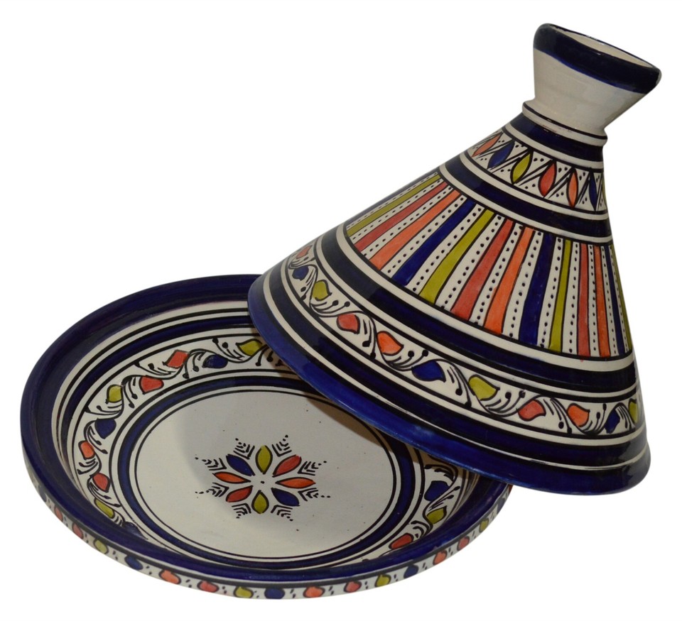 Moroccan Serving Tagine Handmade Ceramic Tajine Dish 12 inches Stripes ...