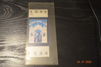 Super Bowl XXII Full Reproduction Ticket 1988 San Diego Jack Murphy ...