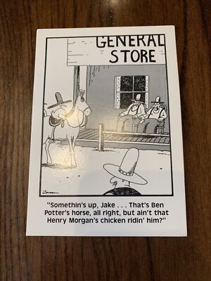 The Far Side Gary Larson Postcard Chicken Riding Horse Vintage 1987 4 ...