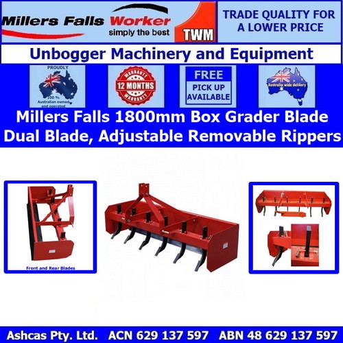 Millers Falls TWM 1800mm (6ft) Box Grader Blade with Rippers Dual ...