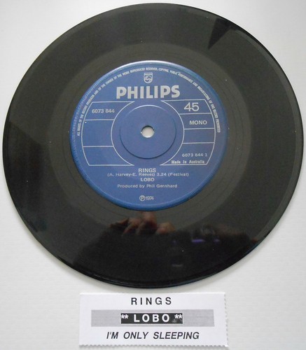 LOBO Rings & I'm Only Sleeping 7" 45 rpm vinyl record NEW + juke box ...
