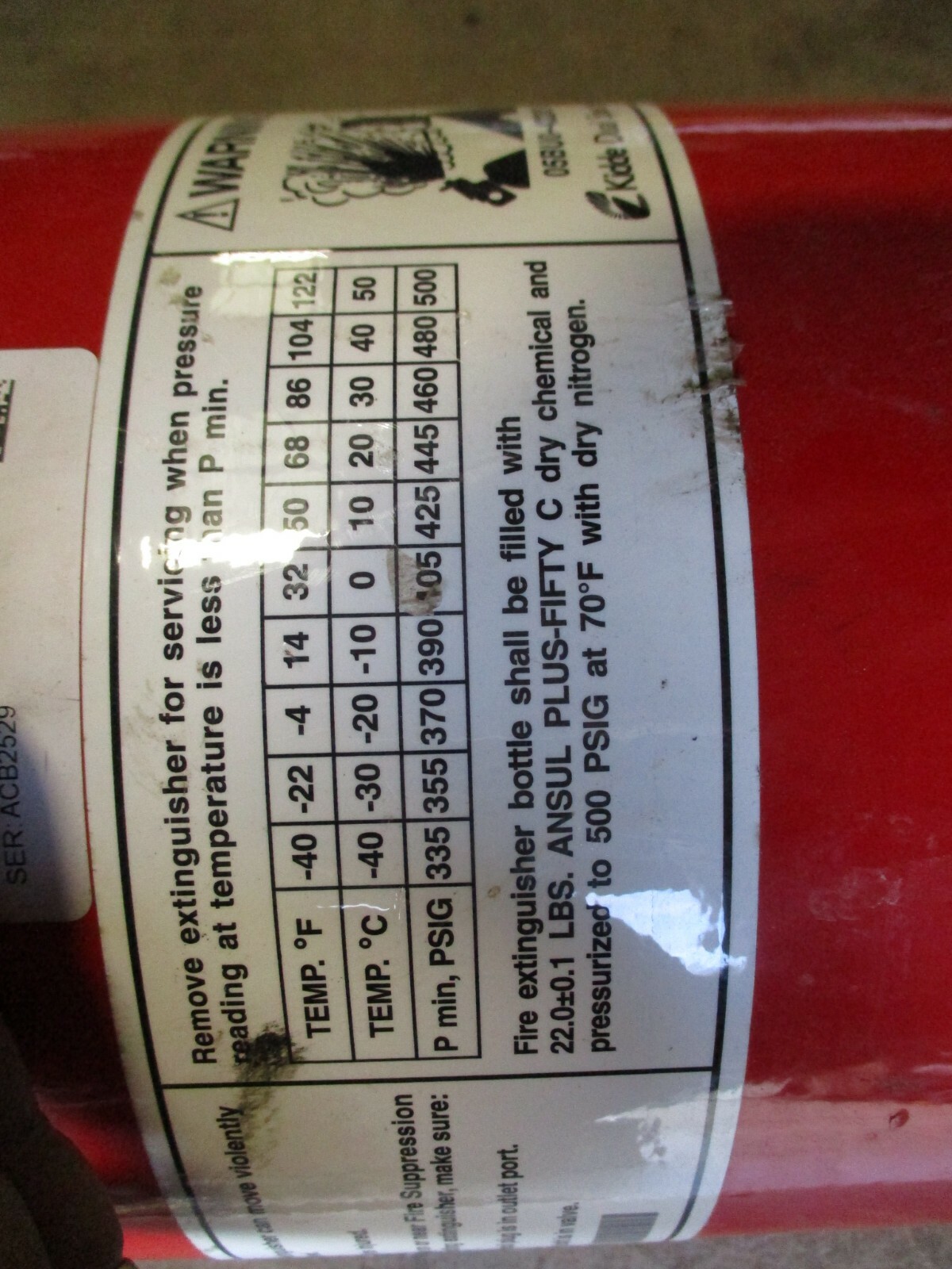 NOS Kidde Nitrogen Bottle & Auto Valve for Vehicle Fire Suppression ...