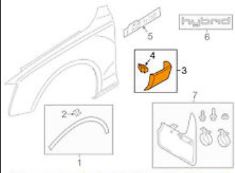 AUDI Q5 8R FRONT FENDER LINER LEFT LOWER MOLDING TRIM 8R0854959EGRU | eBay
