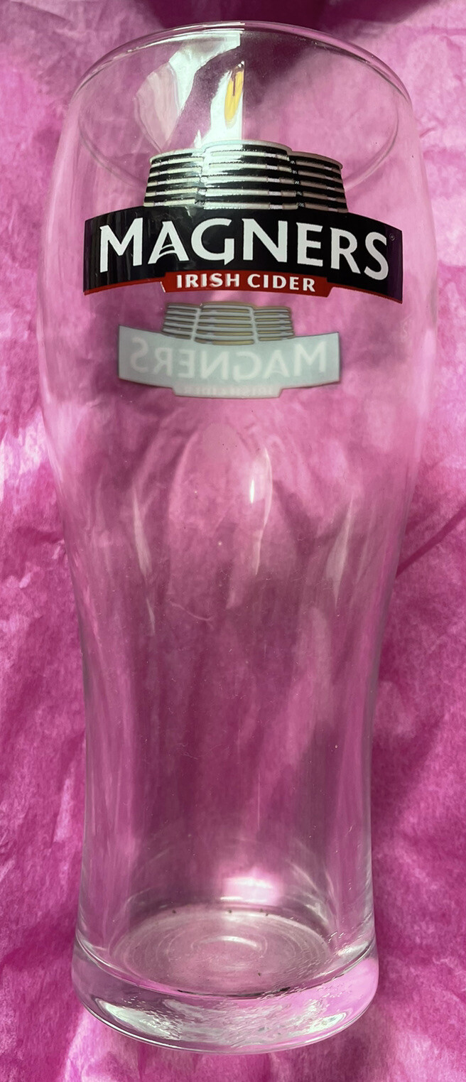 Rare 1 X Magners Irish Cider PINT GLASS EMBOSSED WITH LOGO - MAN CAVE ...