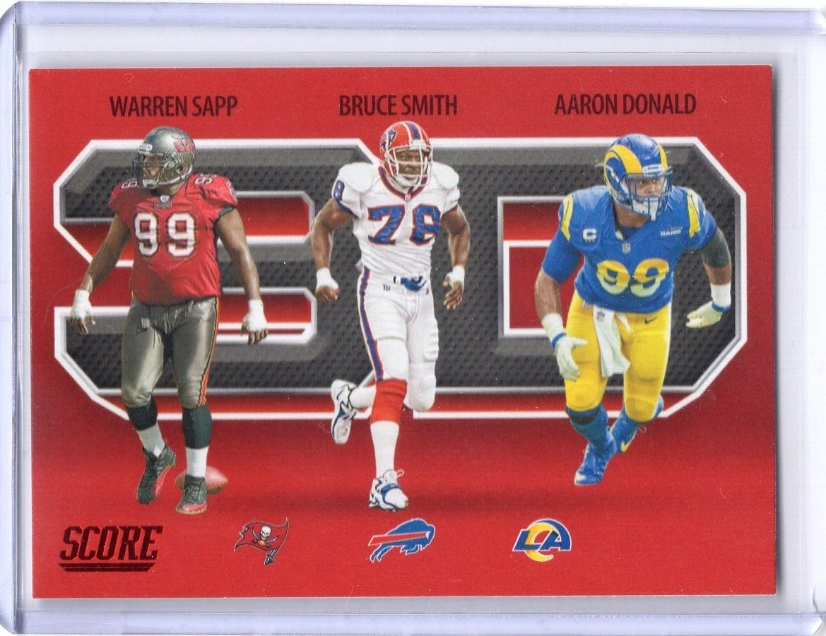 AARON DONALD - WARREN SAPP - BRUCE SMITH 2021 Score 3D RED PARALLEL ...