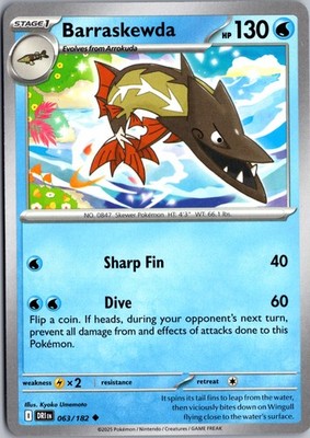 Barraskewda Normal Uncommon SV10: Destined Rivals 063/182 NM | eBay