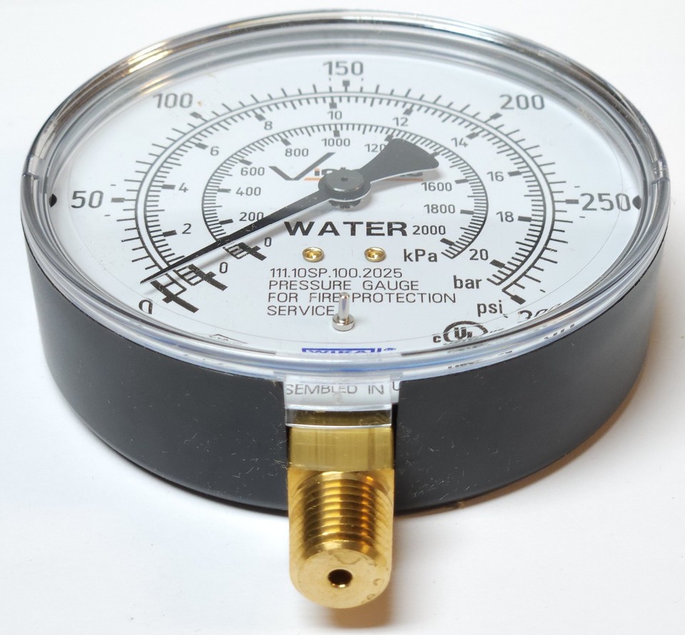 WIKA VICTAULIC 111.10SP4.0 4" 300 PSI WATER PRESSURE GAUGE 0-300 PSI 4. ...