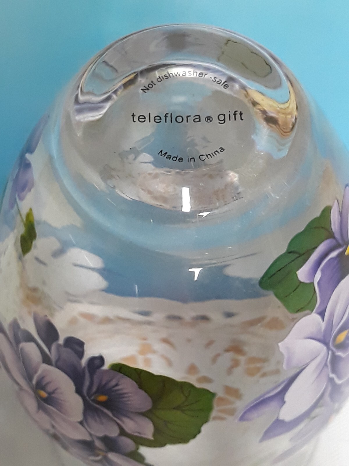 Teleflora Glass Vase with Two Tone Violet Flowers | eBay