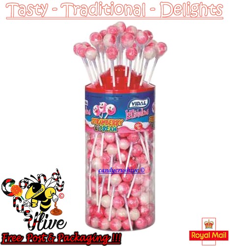 Vidal Lotta Lollies Strawberry & Cream Lollipops - 150 count | eBay