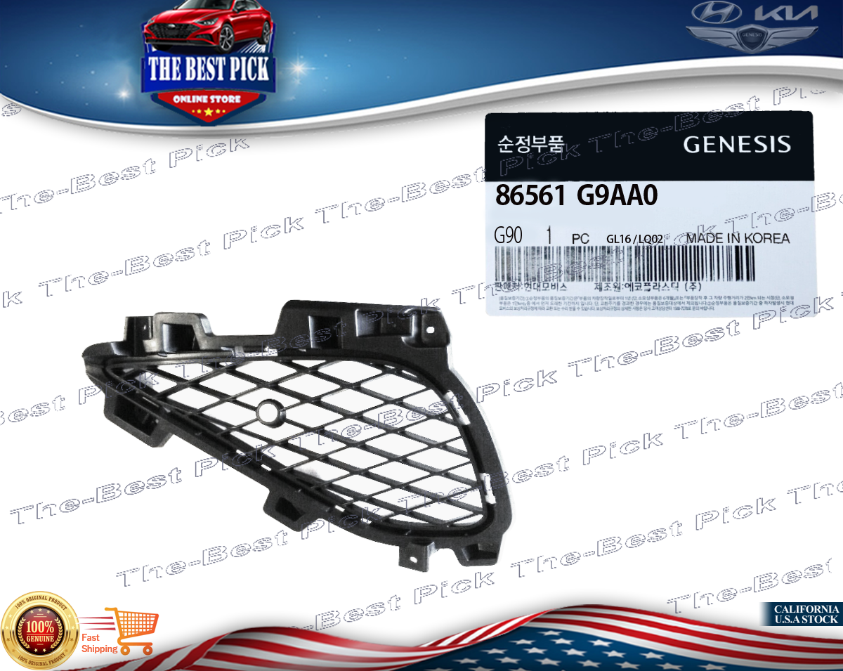 GENUINE GRILLE-FRONT BUMPER SIDE LEFT FOR 2022-2023 Genesis G70 ...