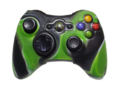 Silicone Cover For XBOX 360 Controller Skin Case Black/Green Swirls | eBay