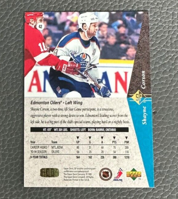 1994-95 SP Oilers Hockey Card #42 Shayne Corson | eBay