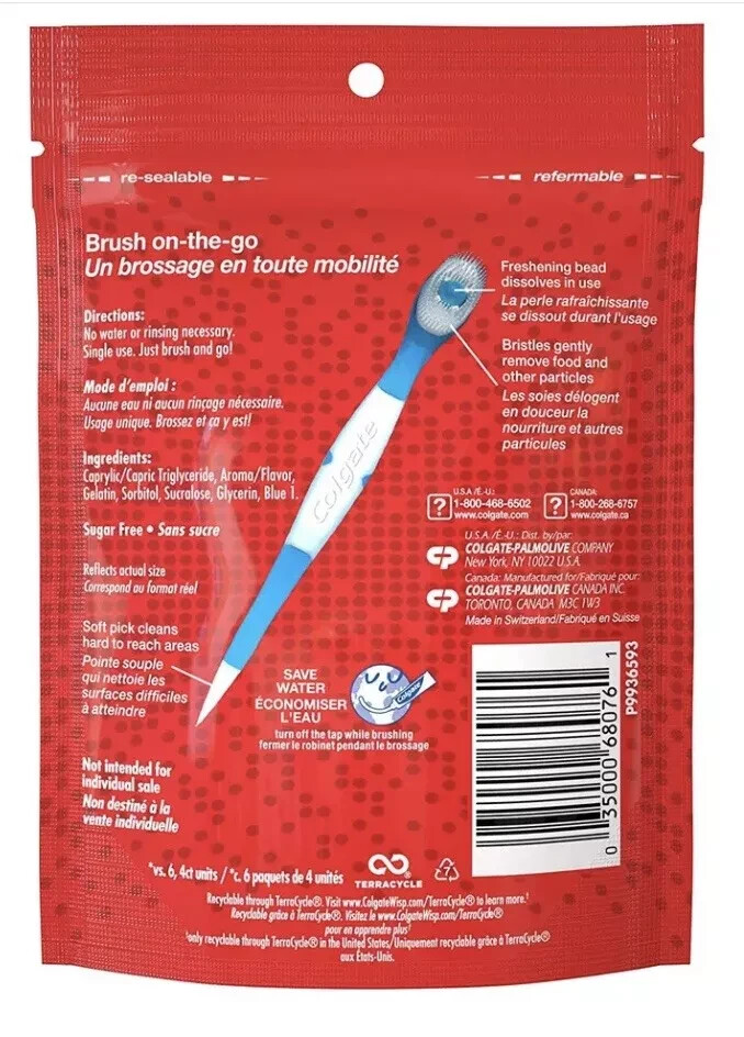 Colgate Max Fresh Wisp Disposable Mini Travel Toothbrushes | 24 MINI ...