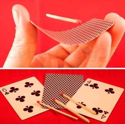 FLOATING MATCH TOOTHPICK BEE PLAYING CARD FLOAT RISING MAGIC LEVITATE ...