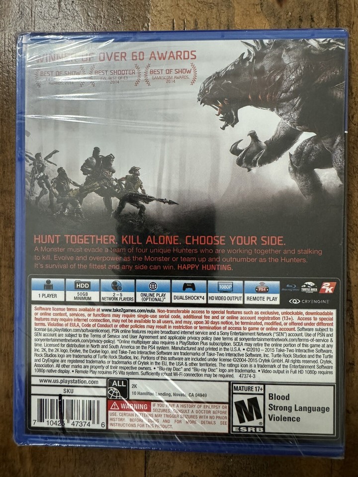 Evolve PlayStation 4 -PS4 New & Sealed Game Sony 2k | eBay