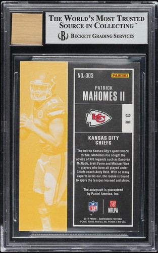 2017 Panini Contenders - Rookie Ticket RPS #303 Patrick Mahomes II (AU ...