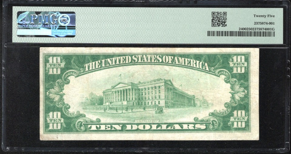 1928 $10 Gold Certificate PMG 25 Fr 2400 40889 | eBay