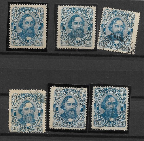 ARGENTINA 1888 LOT OF 6 50c BARTOLOME MITRE USED PERF | eBay