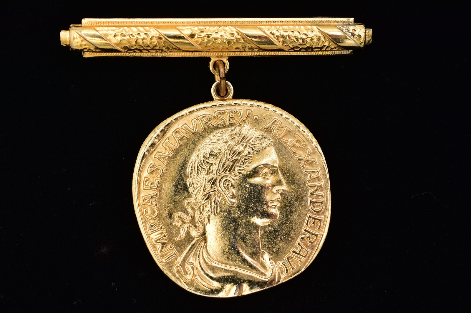 Vintage Alexander The Great Greek Coin Pin Brooch Gol… - Gem