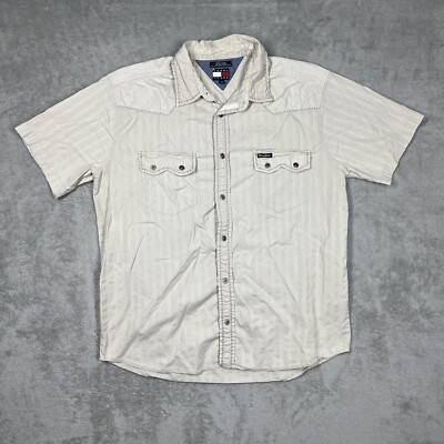 Tommy Hilfiger Jeans Men’s XL Button Down Shirt - Missing Neck Closure ...