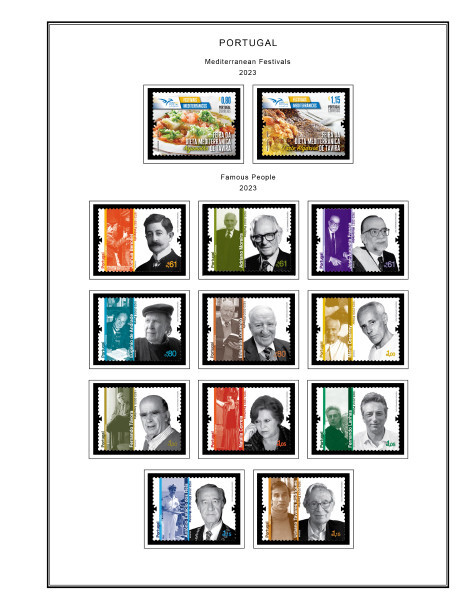 COLOR PRINTED PORTUGAL 2021-2024 STAMP ALBUM PAGES (61 illustrated ...