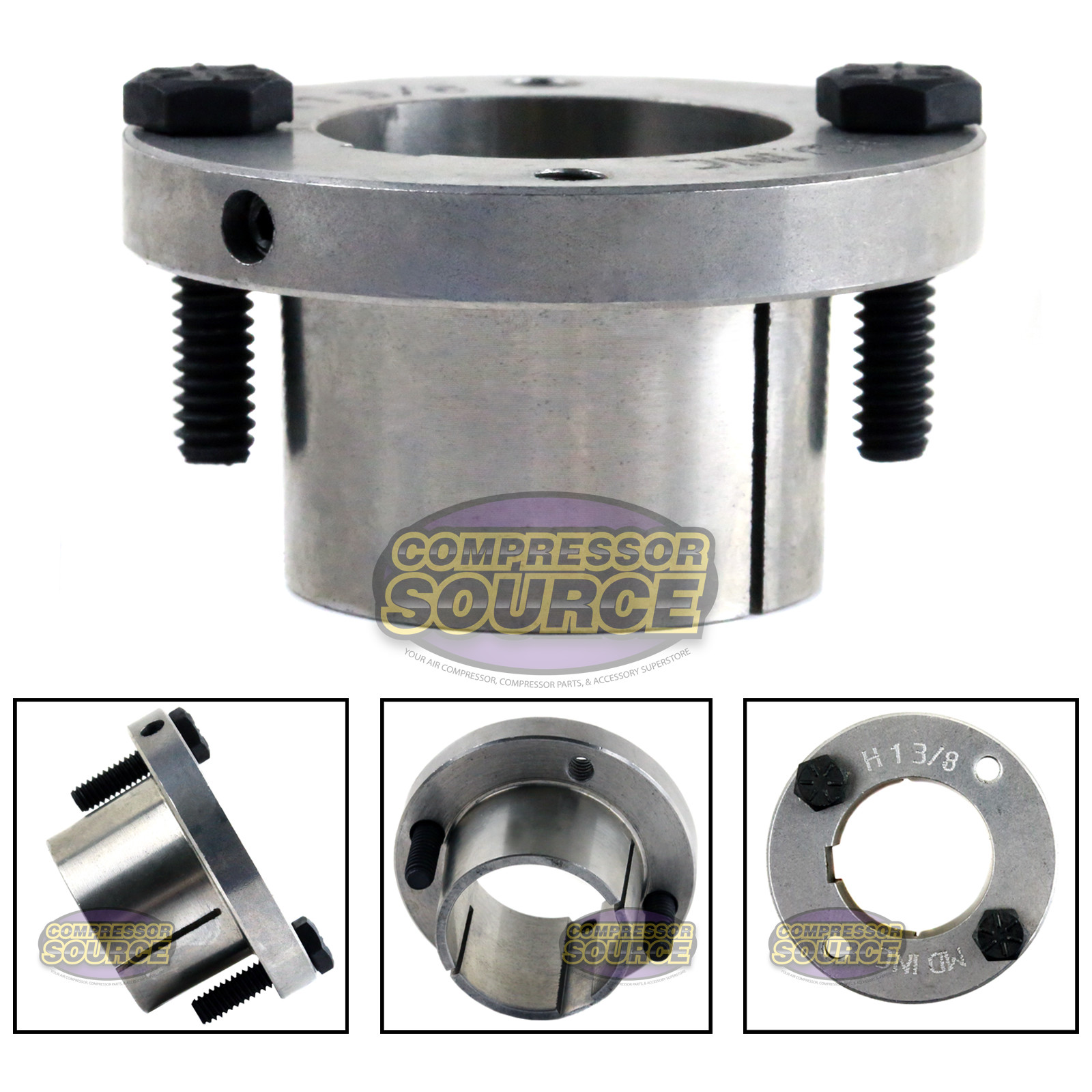 Steel 1-3/8" Keyed Bore Split Taper H-Style Bushing for use with Pulley ...