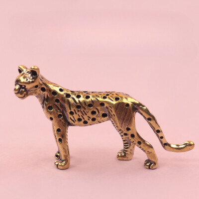 1 Solid Brass Money Leopard Statue Decoration Animal House Tabletop ...