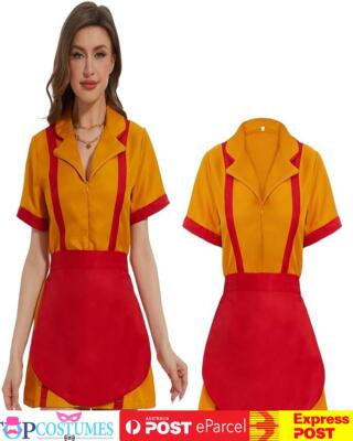 2 Broke Girls Waitress TV Series Uniform Adult Fancy Dress Costume ...