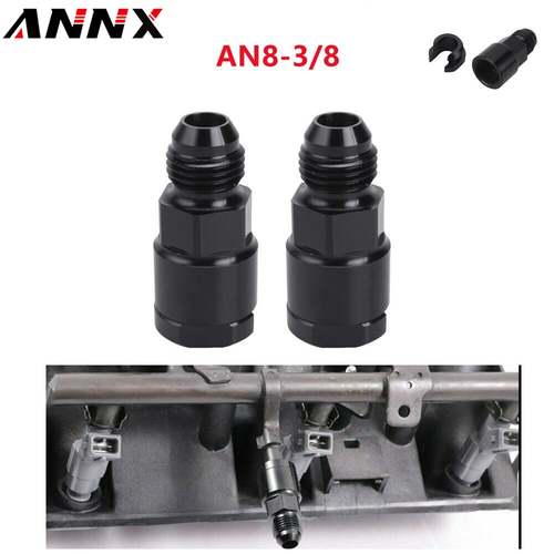 2x For LS LS1 Fuel Rail Quick Connect Fitting Line Adapter 8AN to 3/8 ...