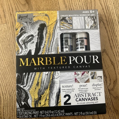 Marble Pour With Textures Canvas 2 Abstract Canvas For Kids Children ...