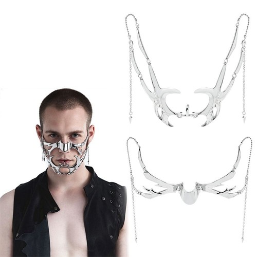 Liquid Irregular Gothic Mask Metal Facial Hollow Mask Women Men | eBay ...