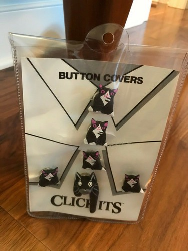 Click-Its Button Covers, Black & White Cats Circa 1989 Great Cond ...