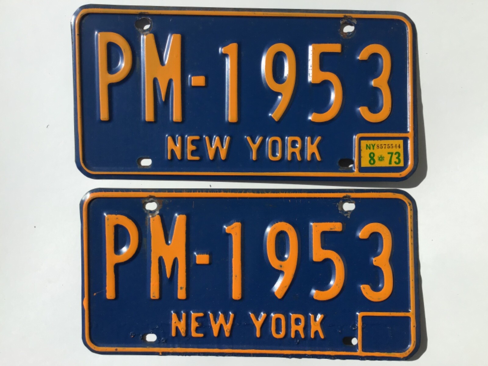 Pair 1973 New York License Plate Tag 1966 1968 1970 1972 # available as ...