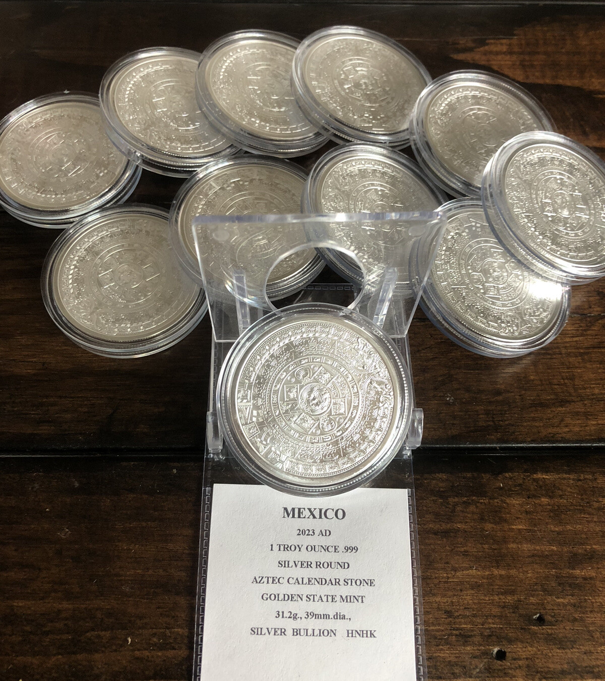 1 oz. Golden State Mint Silver Round Aztec Calendar .999 Fine Silver w ...